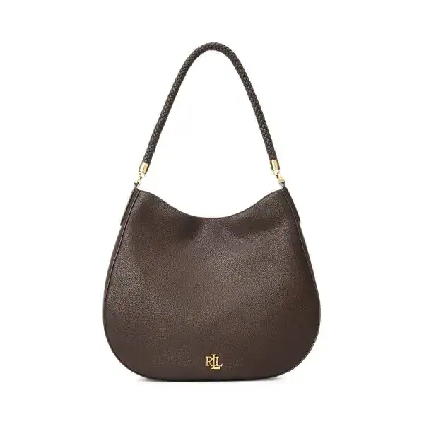 Ralph Lauren Pebbled Leather Charli Shoulder Bag - Dark Chestnut
